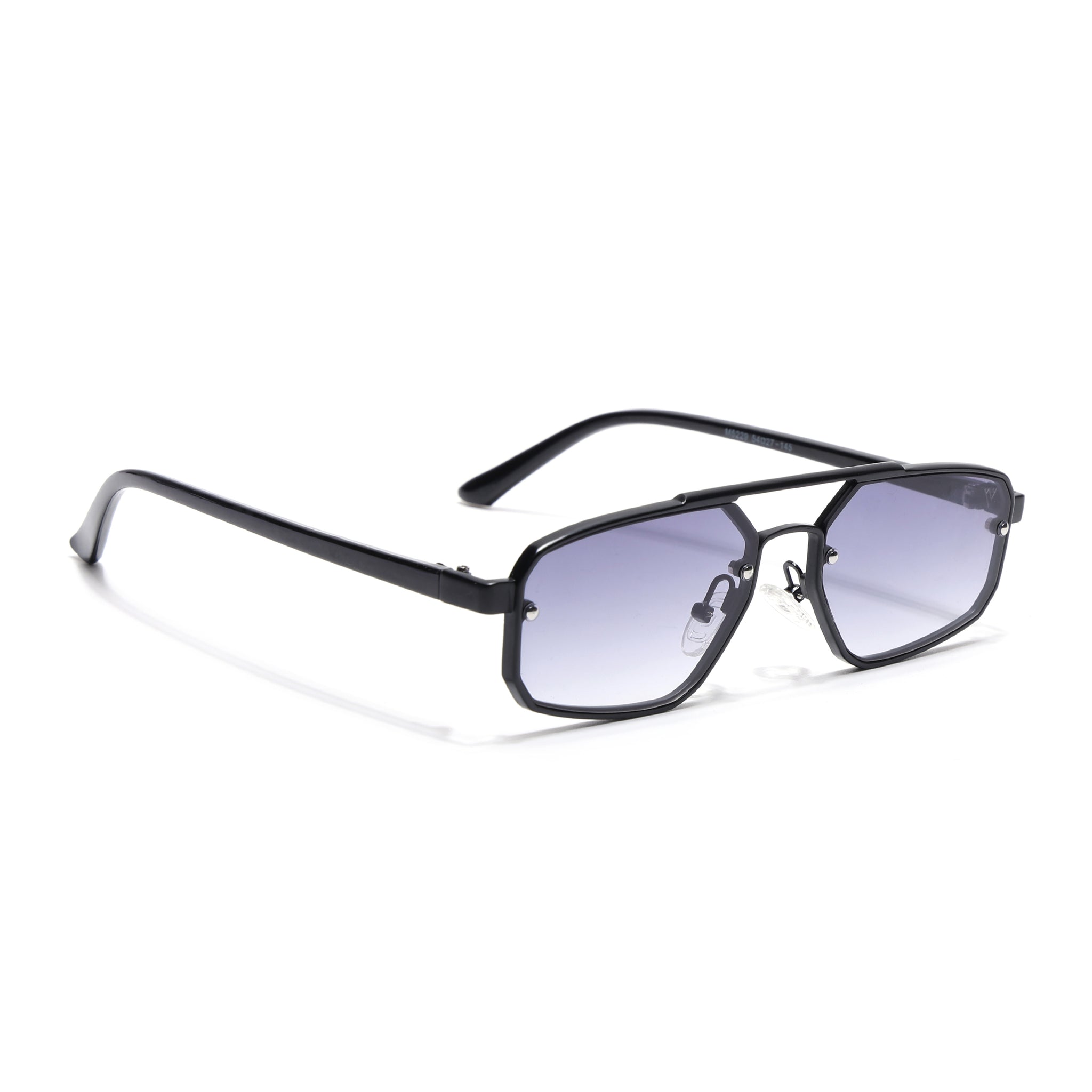 JetSet | Black Rectangle Sunglasses for Men & Women | Grey & Clear Len
