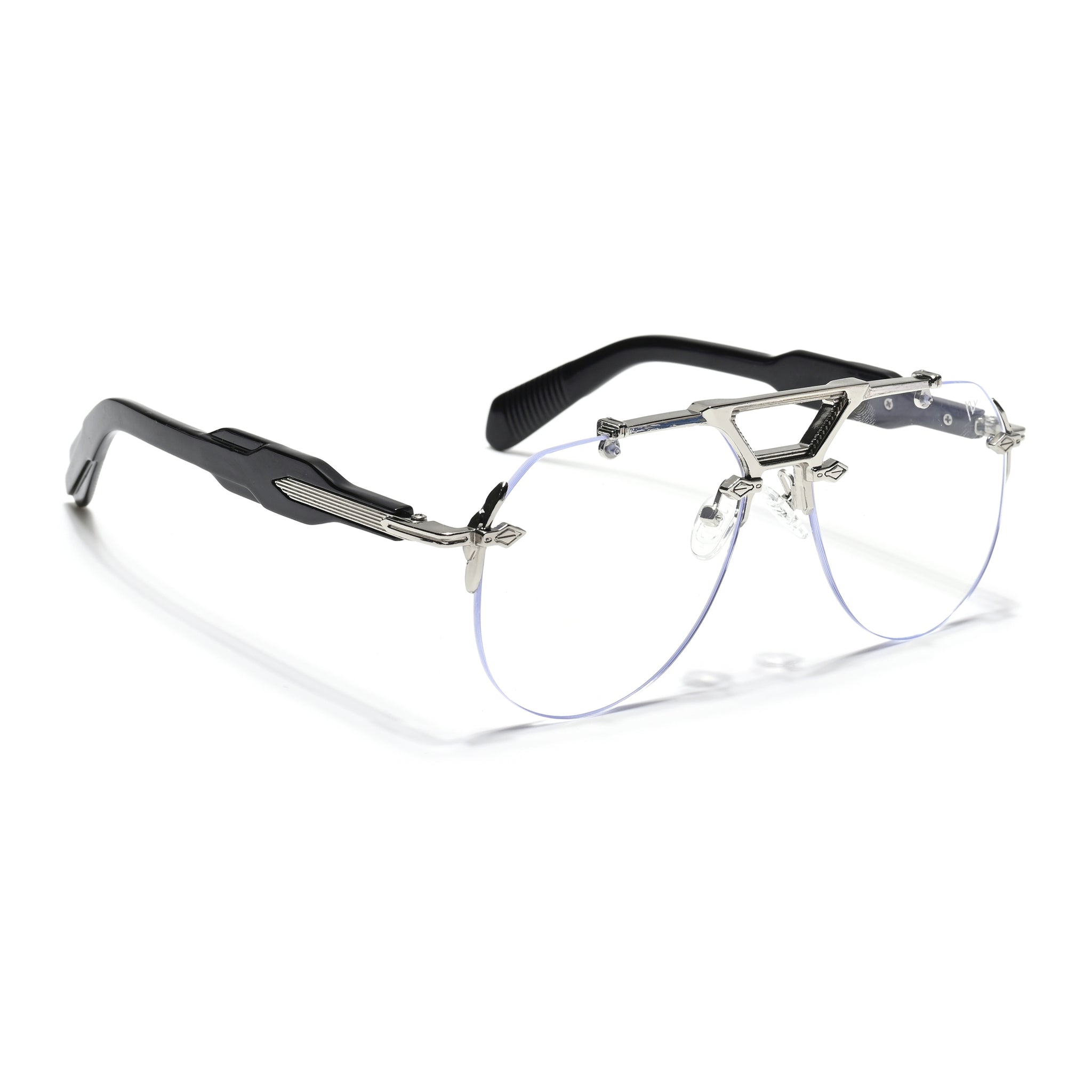 Hawk | Clear Aviator Sunglasses | Silver Frame - MG6728