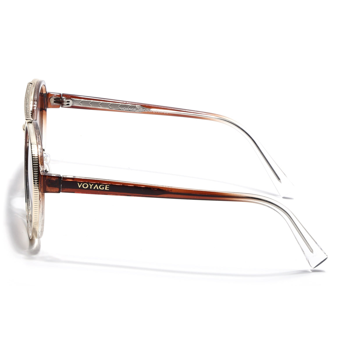 Signature Aviator | Golden & Brown Sunglasses | Brown & Clear Lens - M