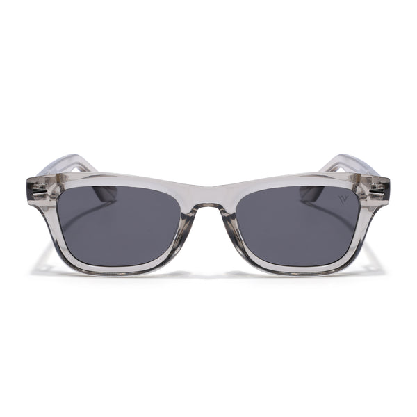 Wayfarer Polarized Sunglasses for Men & Women (Black Lens | Grey Frame